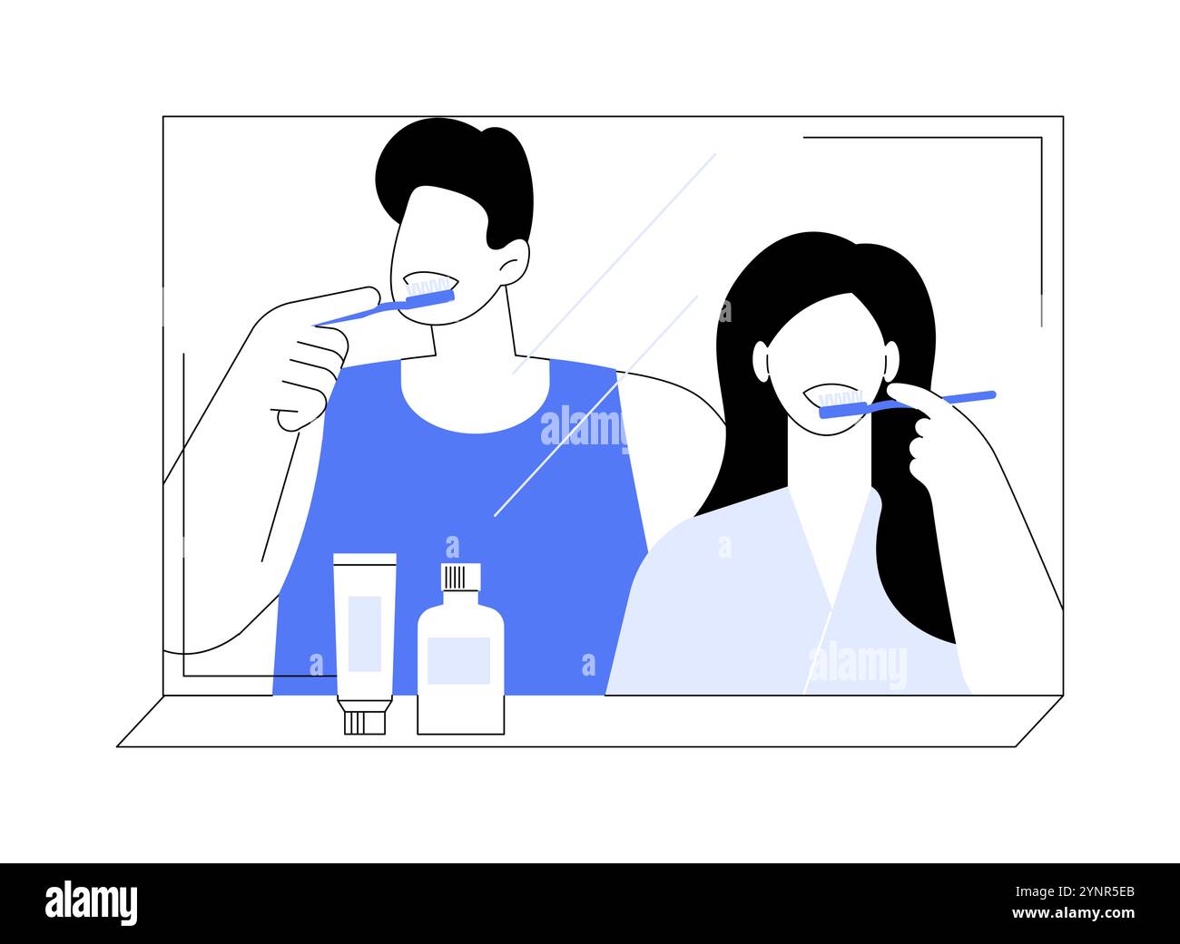 Brushing teeth isolated cartoon vector illustrations Stock Vector Image ...