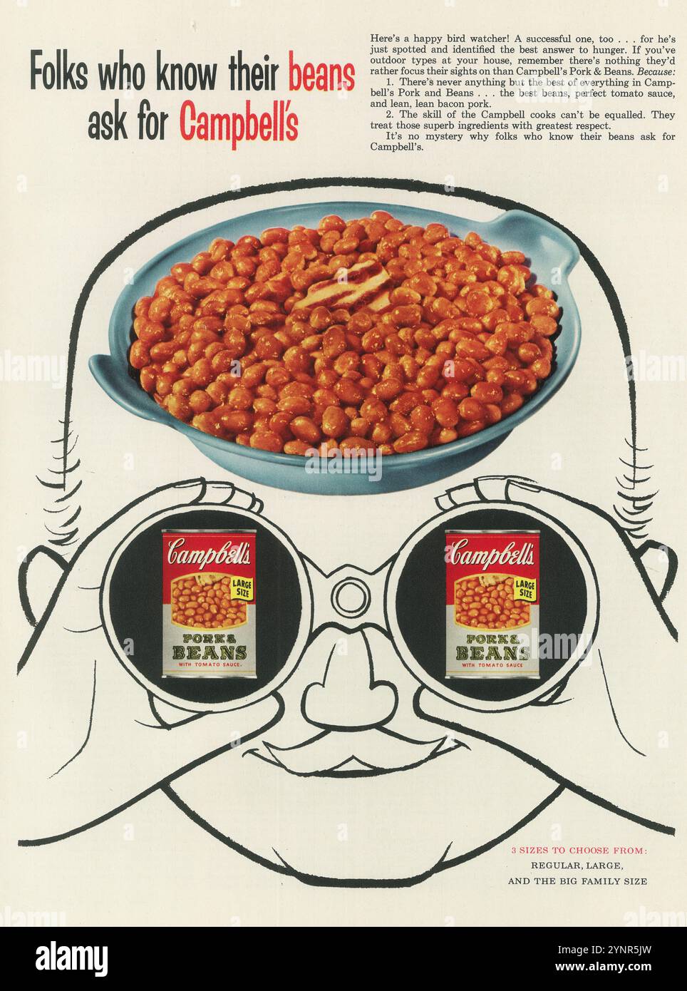 1955 Campbell's pork & beans ad Stock Photo - Alamy