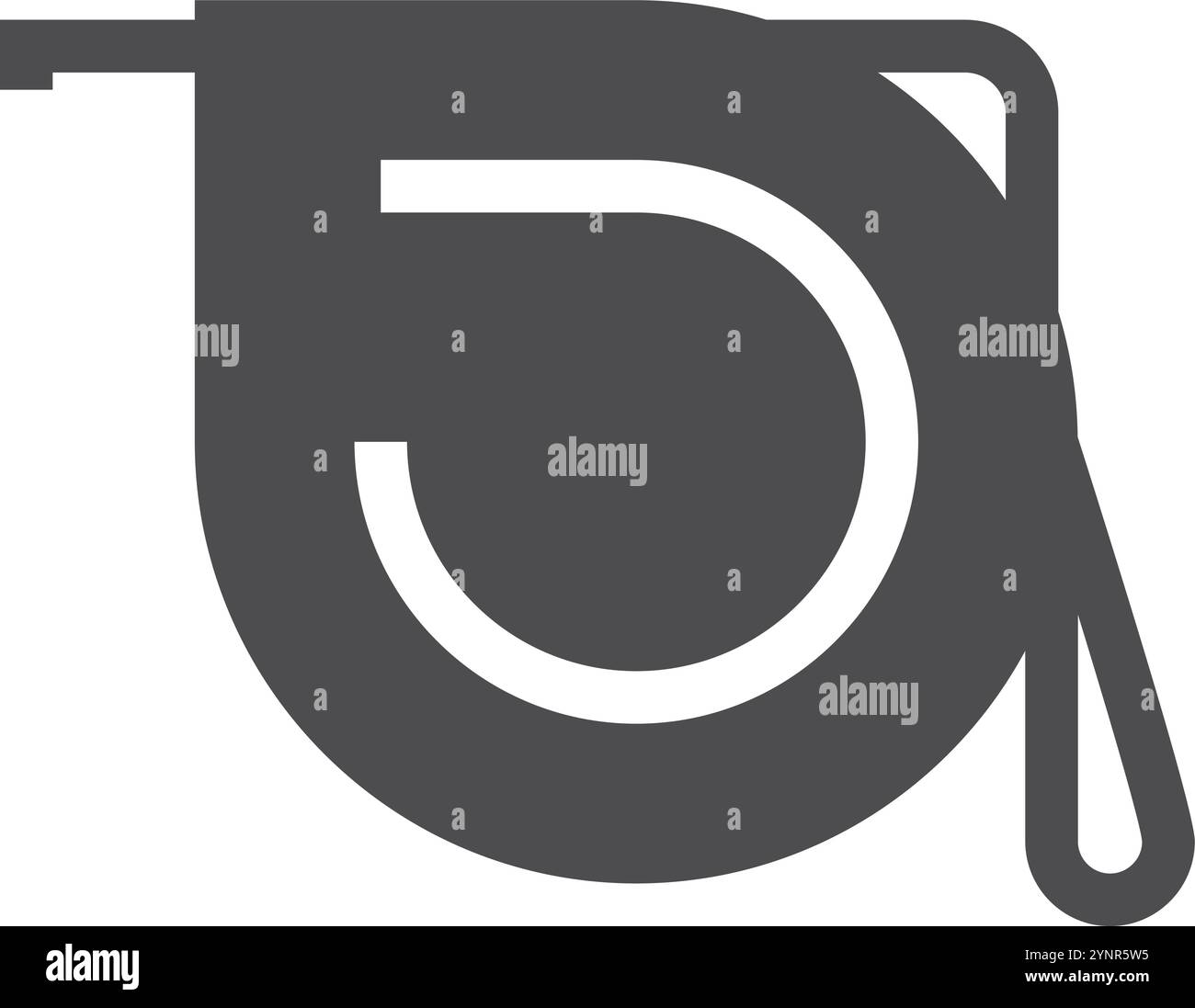 Measurement tape black icon. Construction length symbol isolated on ...