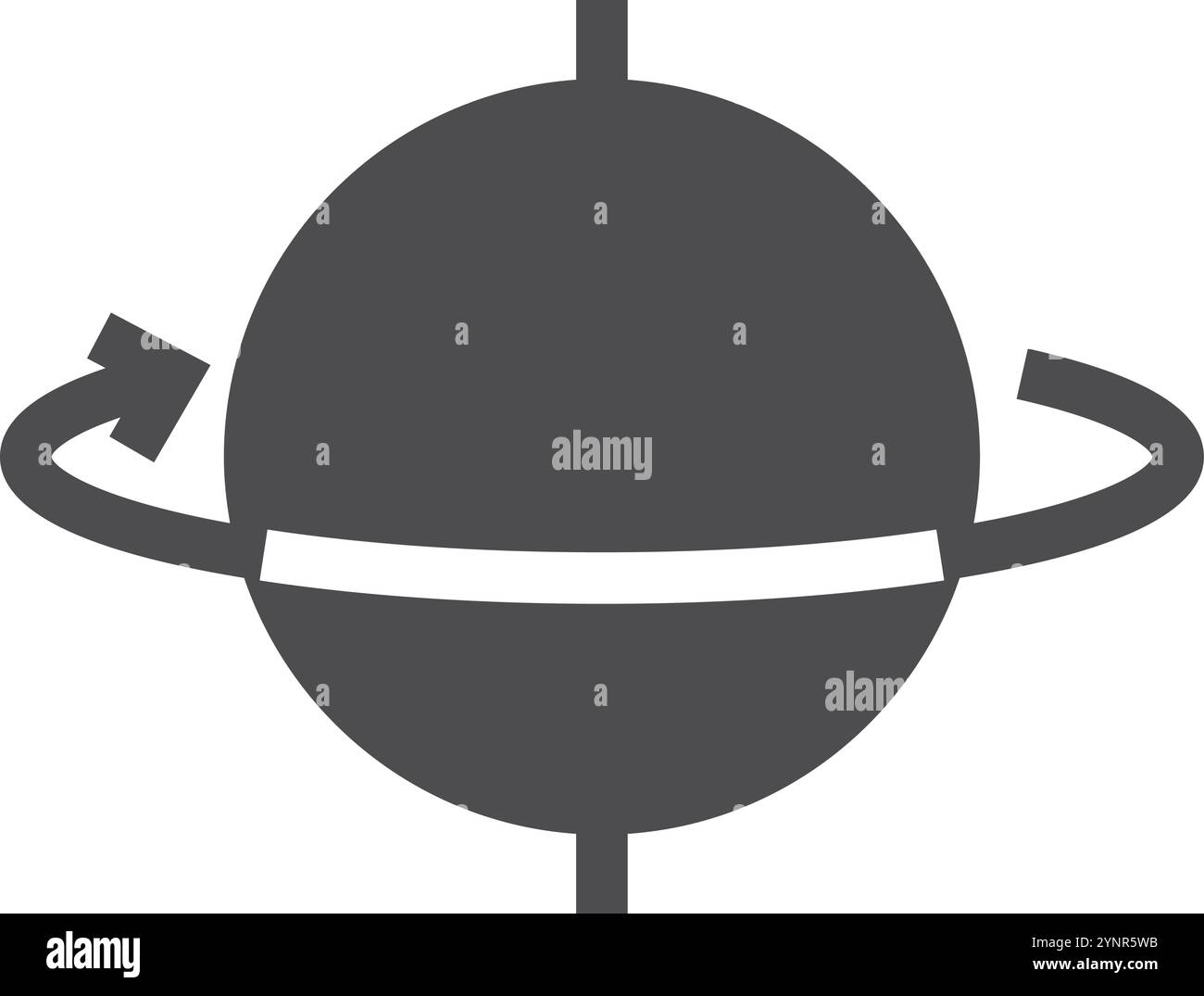 Spinning black icon. Angular momentum. Physics symbol isolated on white ...