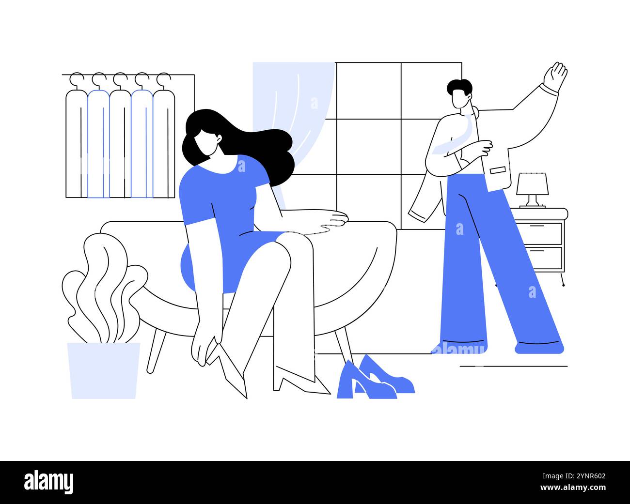 Daily routine getting dressed vector hi-res stock photography and images - Alamy