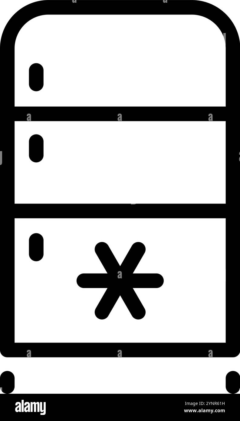 Fridge line icon. Kitchen food freezer symbol isolated on white ...