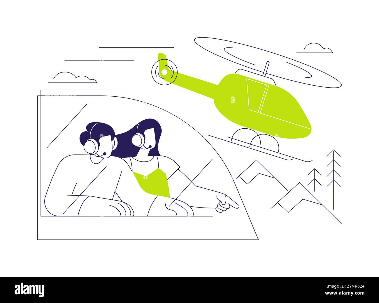 Helicopter tour abstract concept vector illustration Stock Vector Image ...