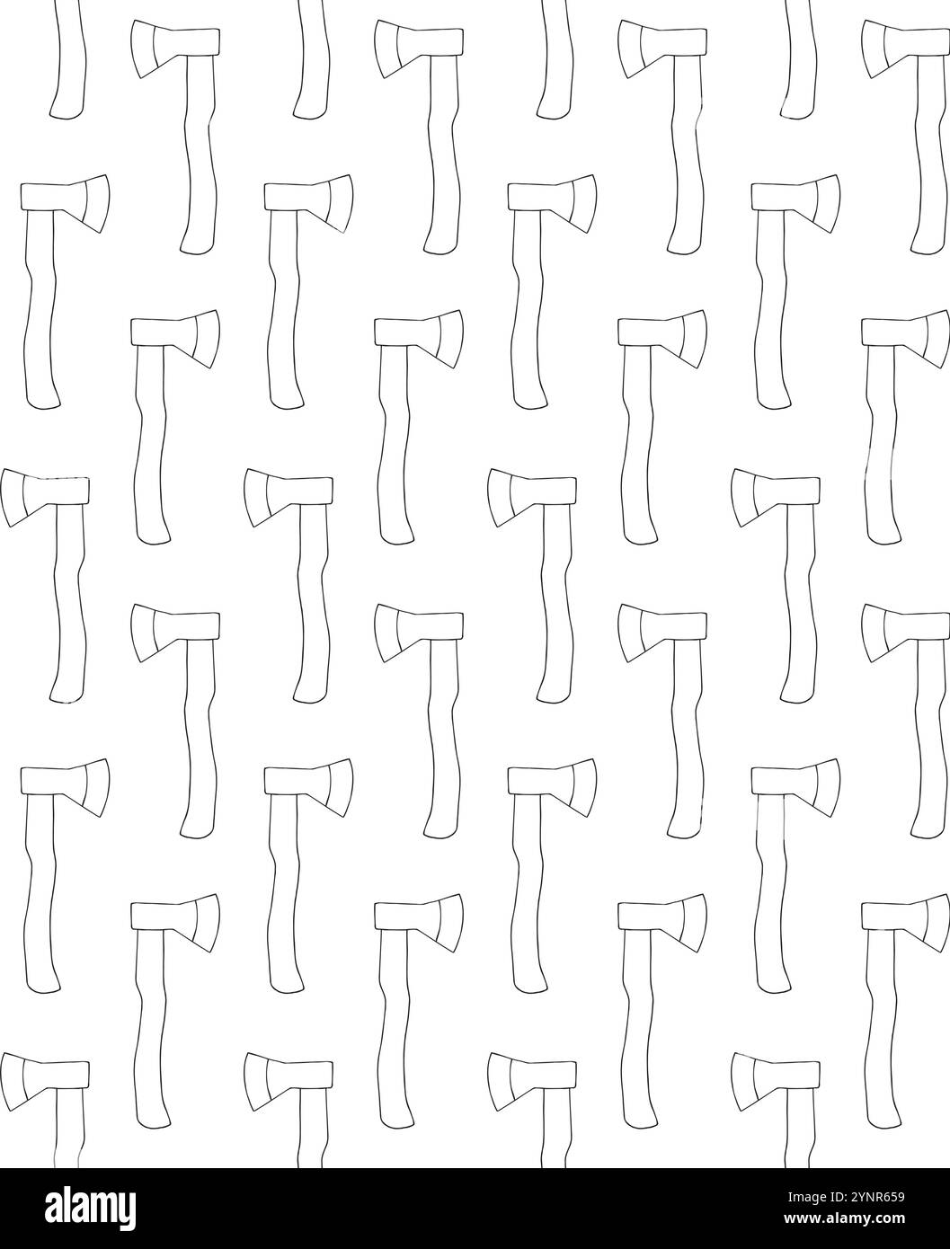 Vector seamless pattern of hand drawn sketch doodle outline axe ...