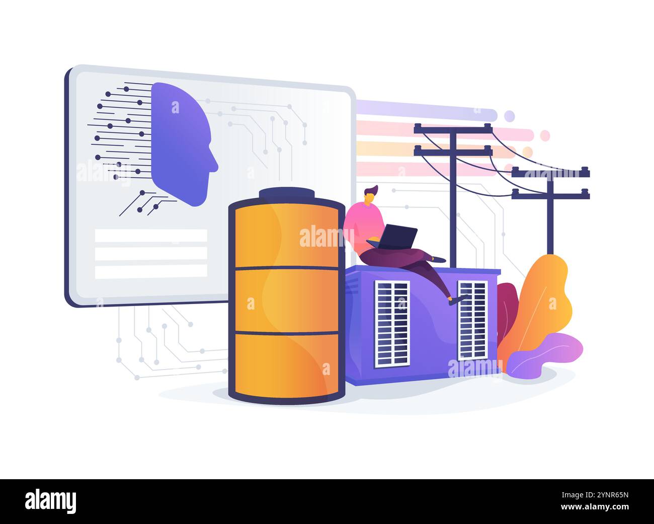 AI-Enhanced Energy Storage Solutions abstract concept vector ...