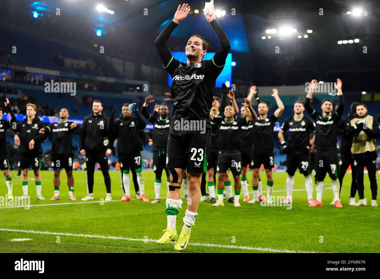 Feyenoord's Anis Hadj Moussa celebrates after the UEFA Champions League ...