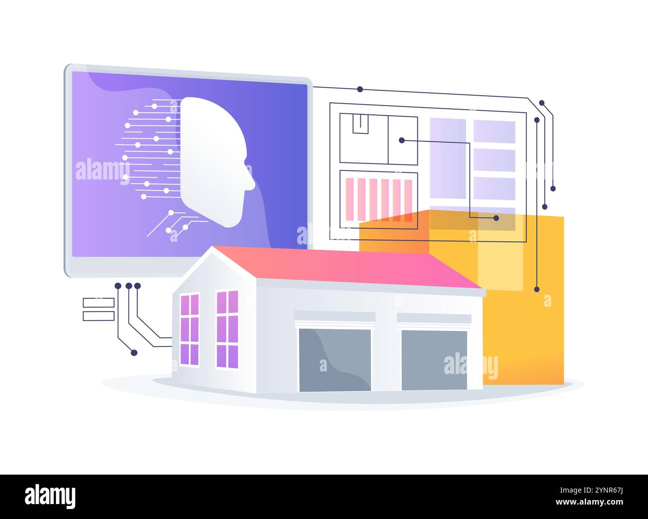 AI-Optimized Warehouse Operations abstract concept vector illustration ...