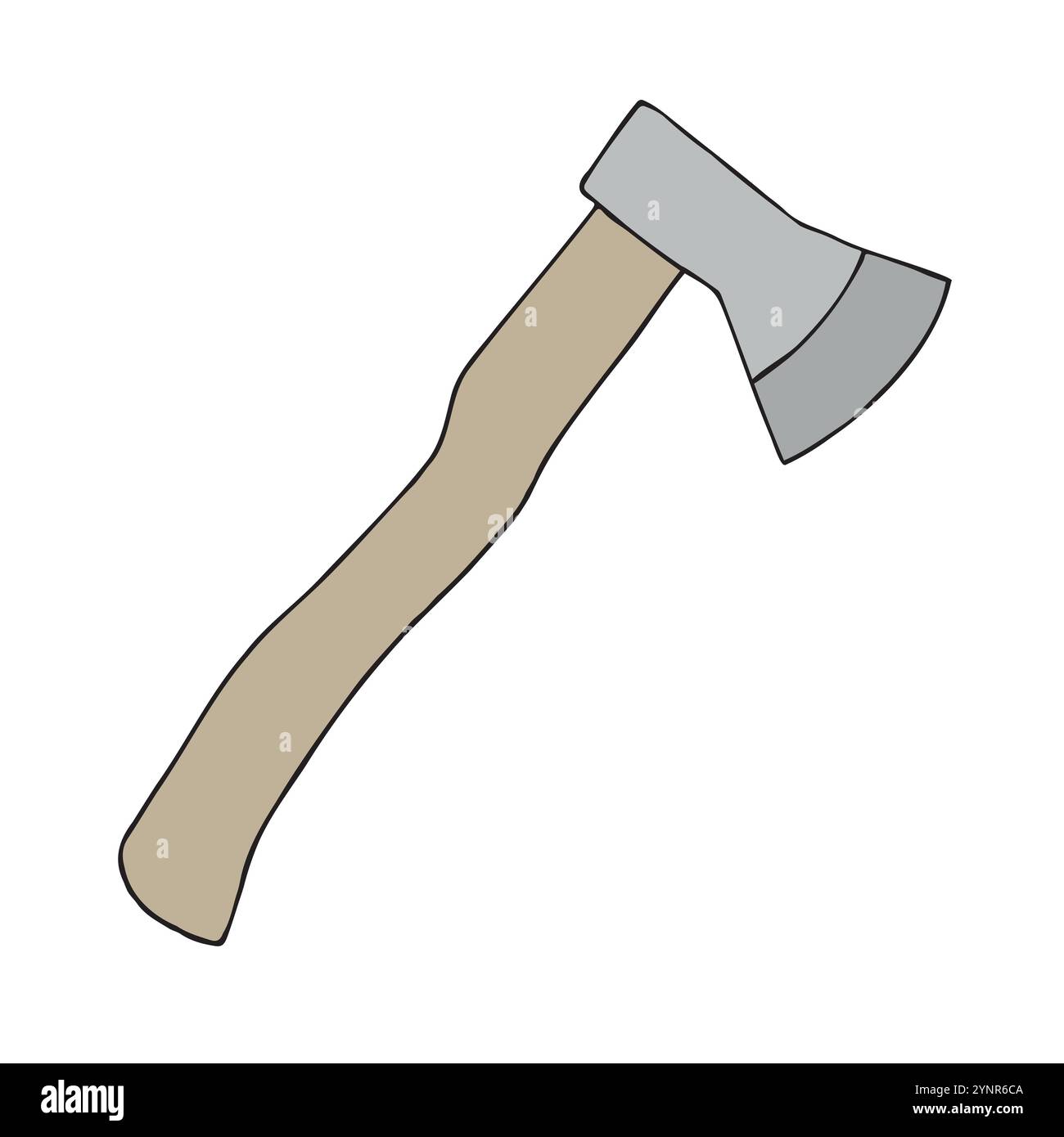 Vector hand drawn sketch doodle colored axe isolated on white ...