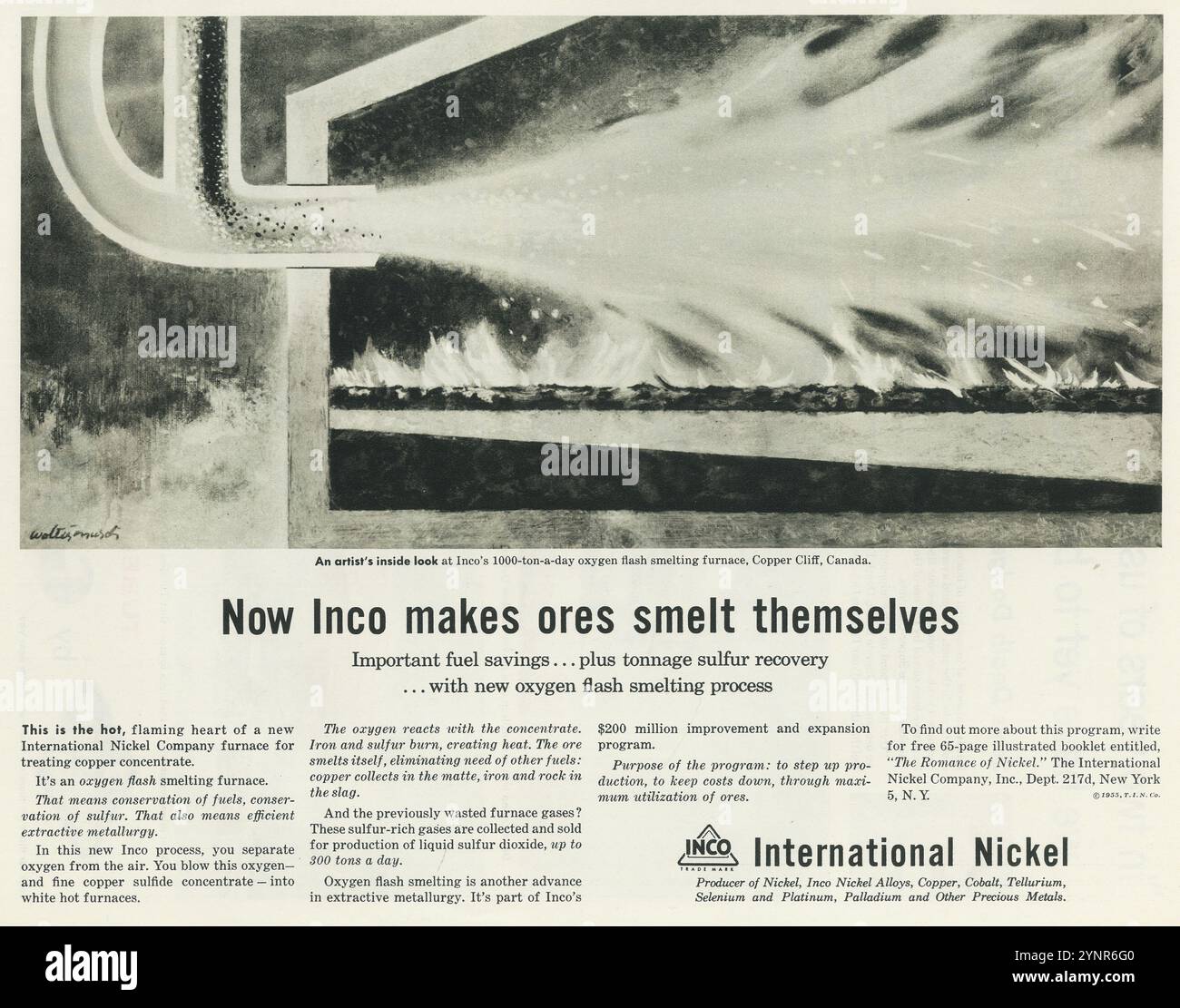 1955 International Nickel Company Ad - Inco Nickel - Oxygen flash ...