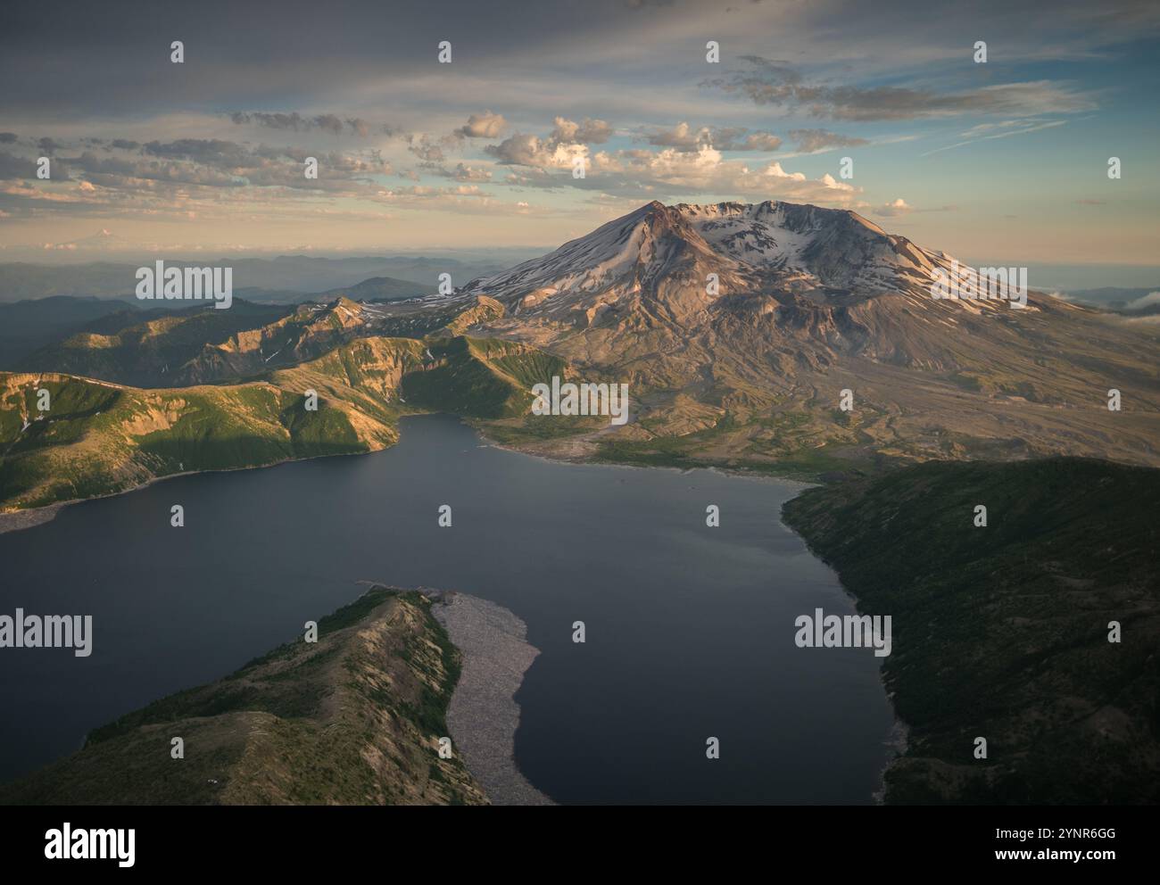 Aerial Mount St Helens and Spirit Lake Stock Photo - Alamy