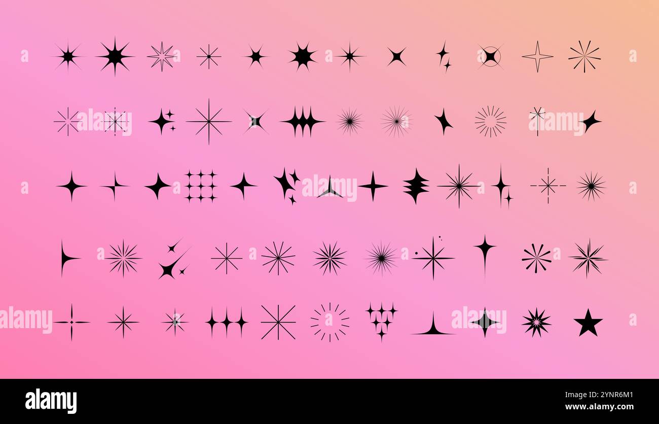 Collection of modern, minimalist star and sparkle elements. Vector illustrations Stock Vector ...
