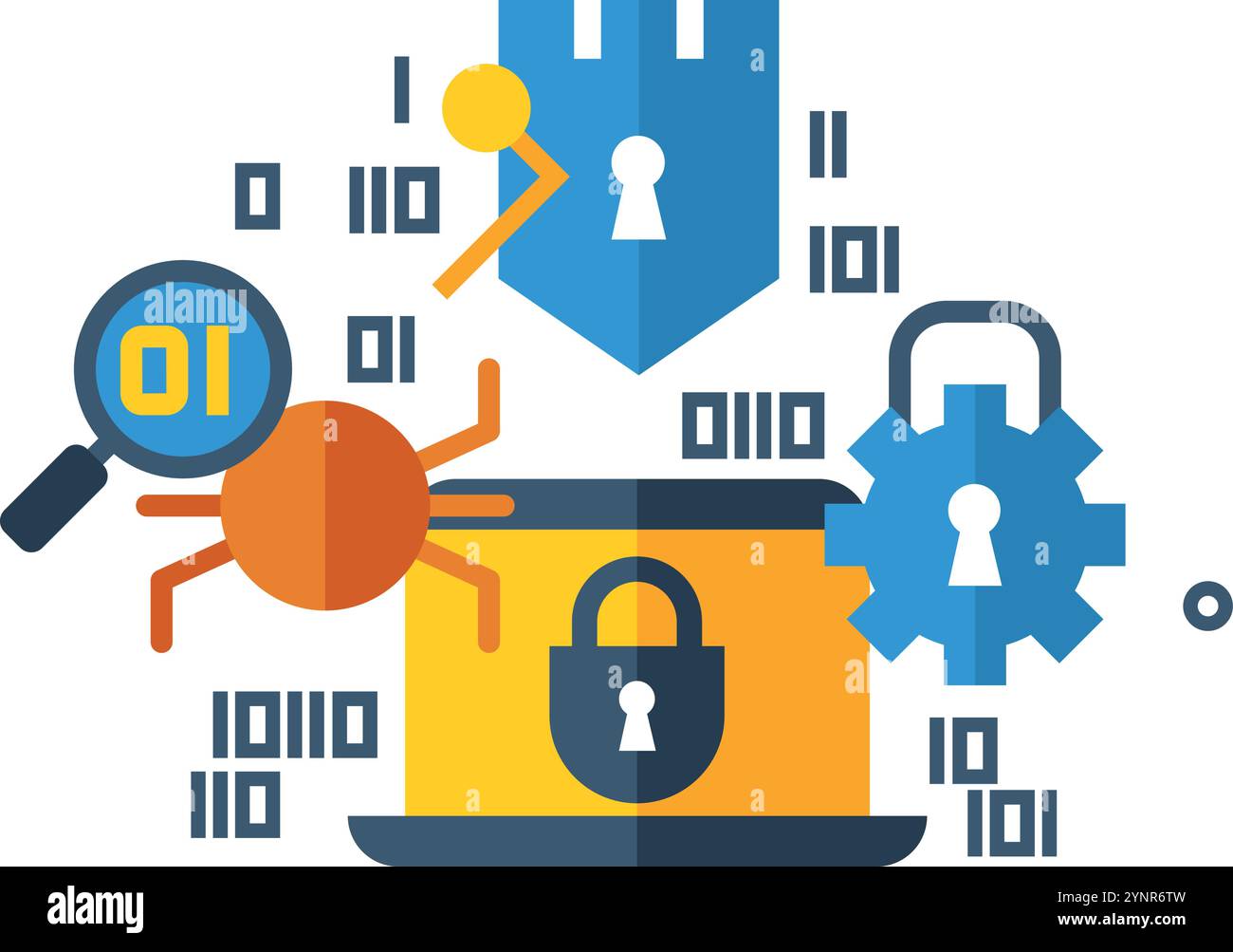 Antivirus device protection color icon. Laptop security guard isolated ...