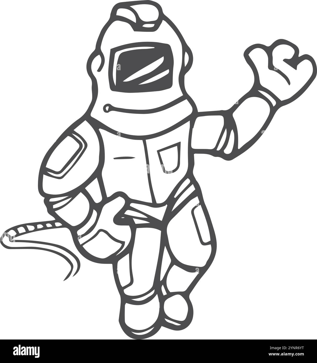 Astronaut doodle. Spaceman drawing. Hand drawn cosmonaut isolated on ...