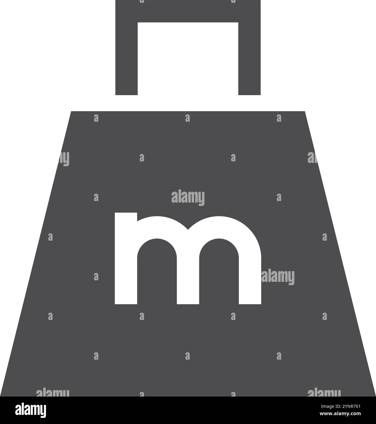 Weight measuring black icon. Scientific mass symbol isolated on white ...