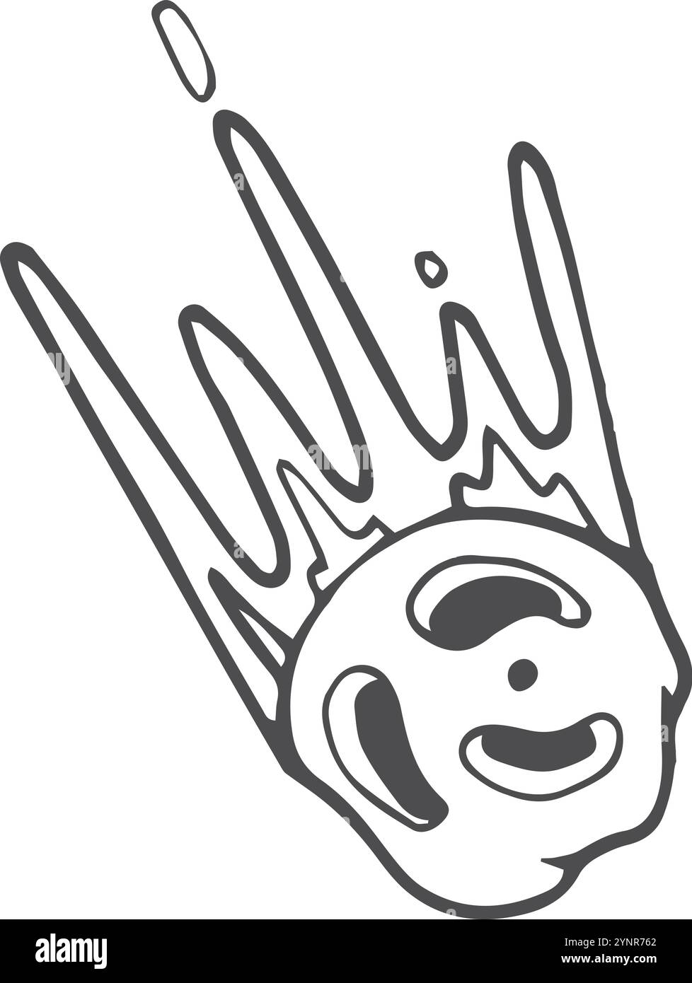 Meteorite doodle. Falling meteor hand drawn icon isolated on white ...