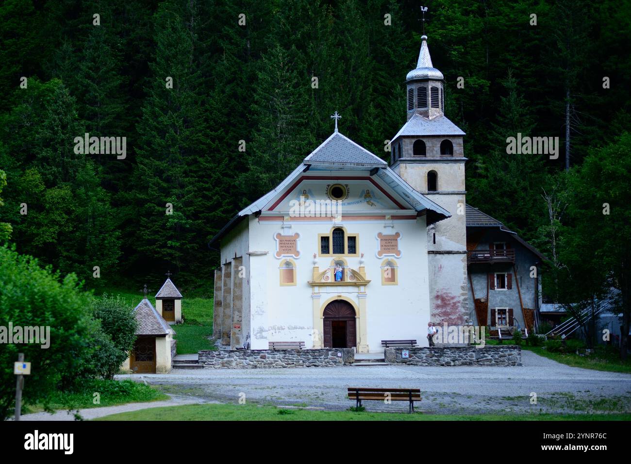 The Notre Dame de la Gorge catholic church in the French Alps Stock ...