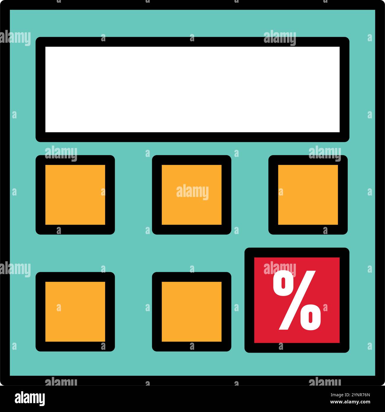 Calculator icon with percentage key in teal design, Vector Stock Vector ...