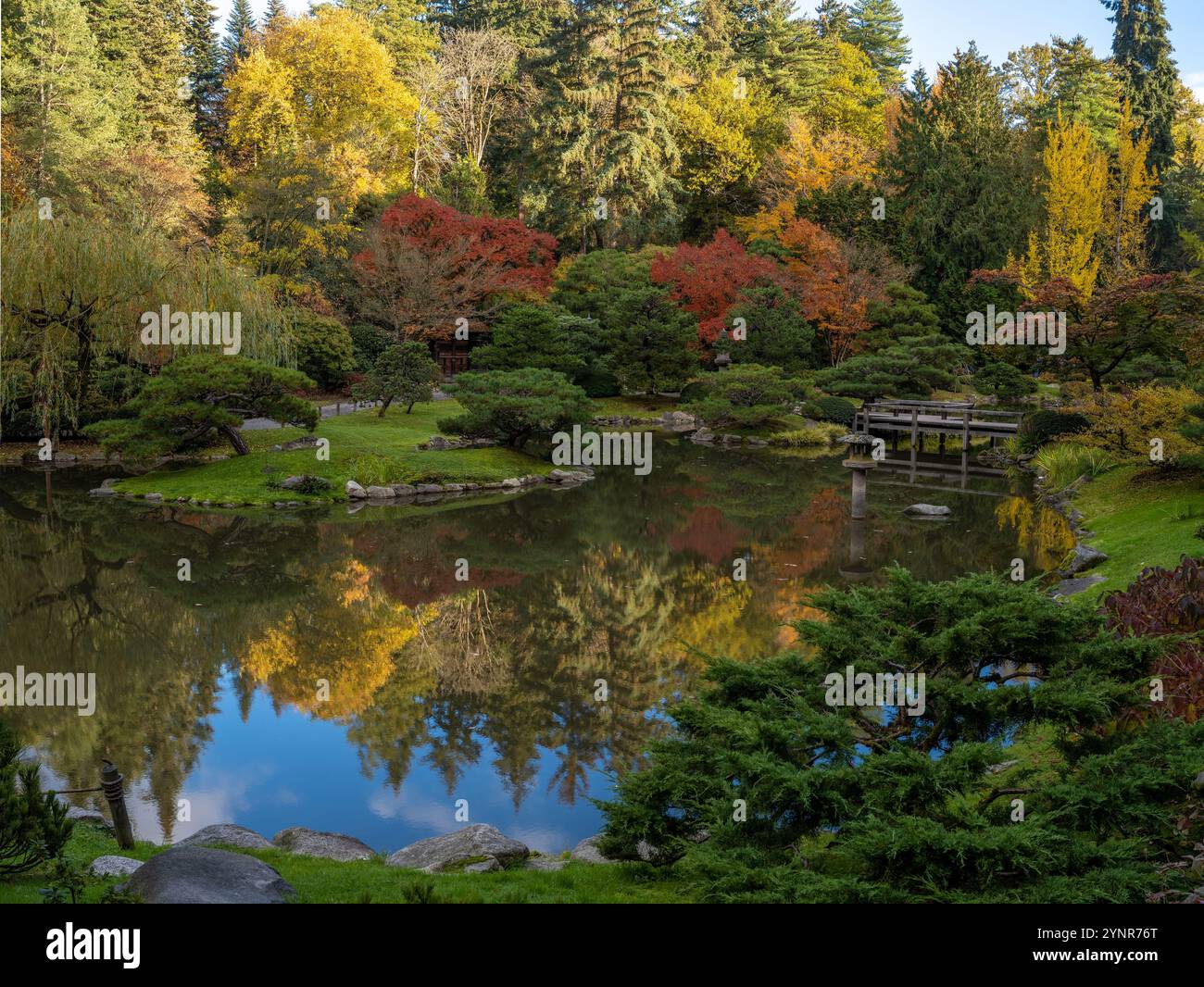 Arboretum Japanese Garden Reflections Stock Photo - Alamy