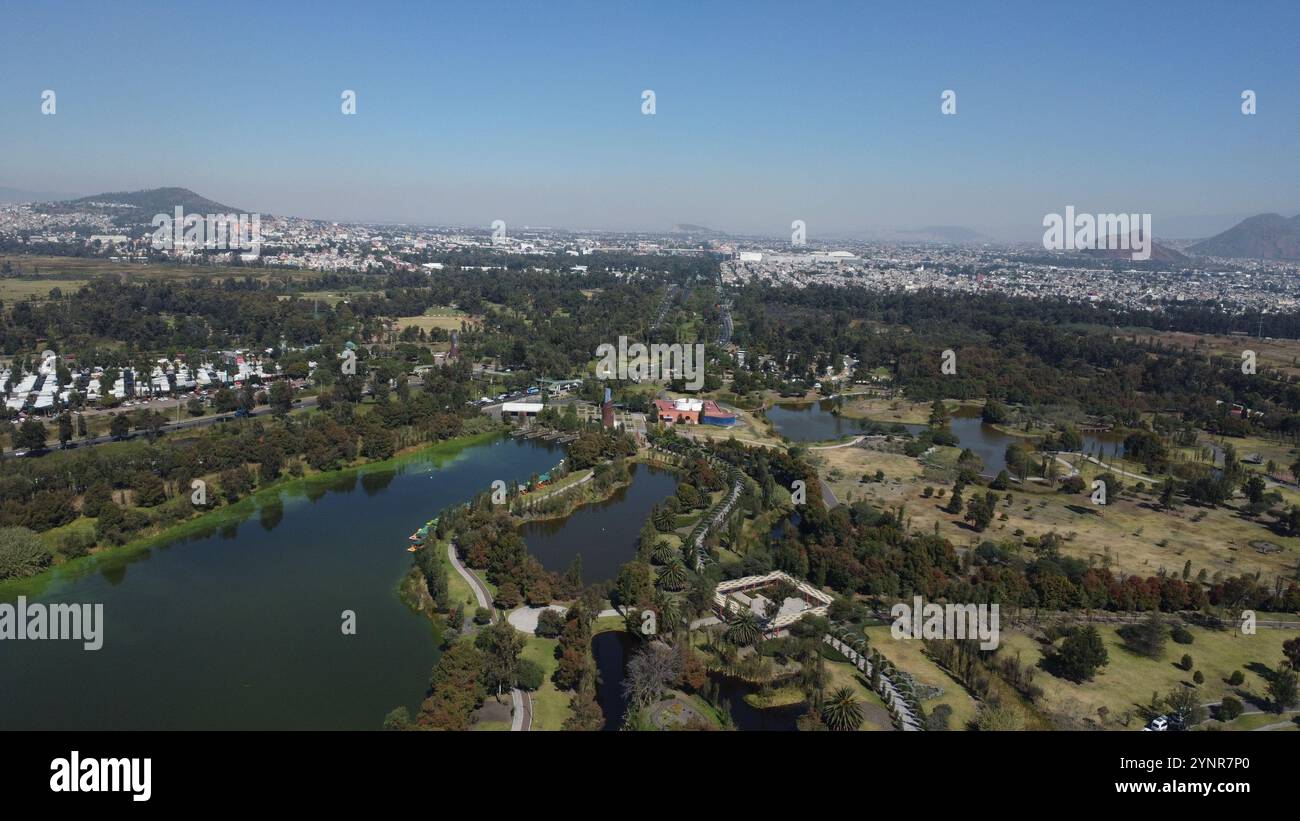 Aerial view of Xochimilco Ecological Park, a Natural Protected Area of ...