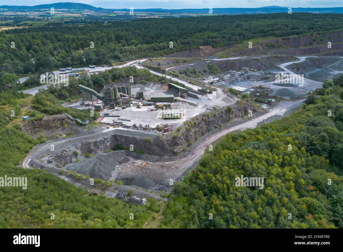 Aerial view of Haughmond quarry near Shrewsbury, UK Stock Photo - Alamy