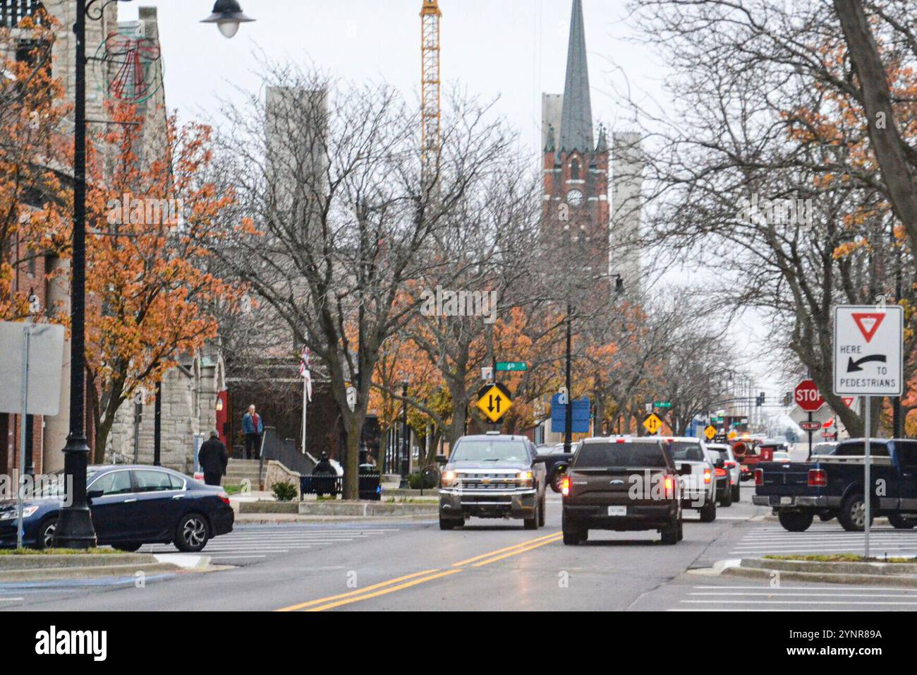 Michigan City Mayor Angie Nelson Deuitch, followed by the Michigan City ...