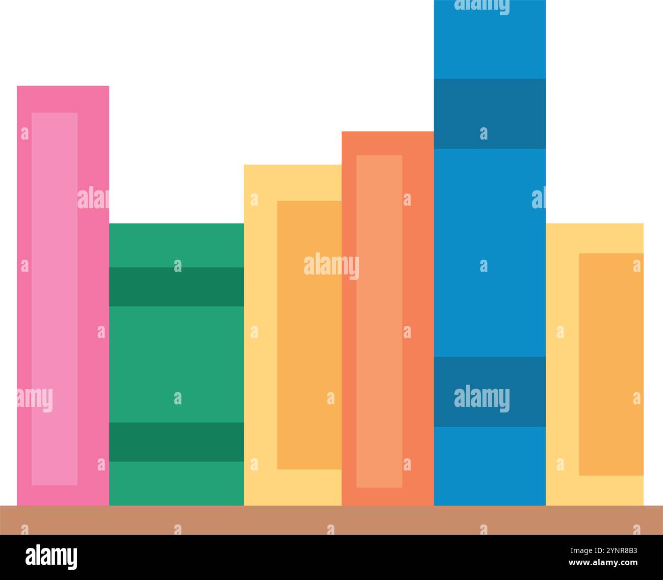 Books arranged in multiple rows on a shelf, Vector Stock Vector Image ...