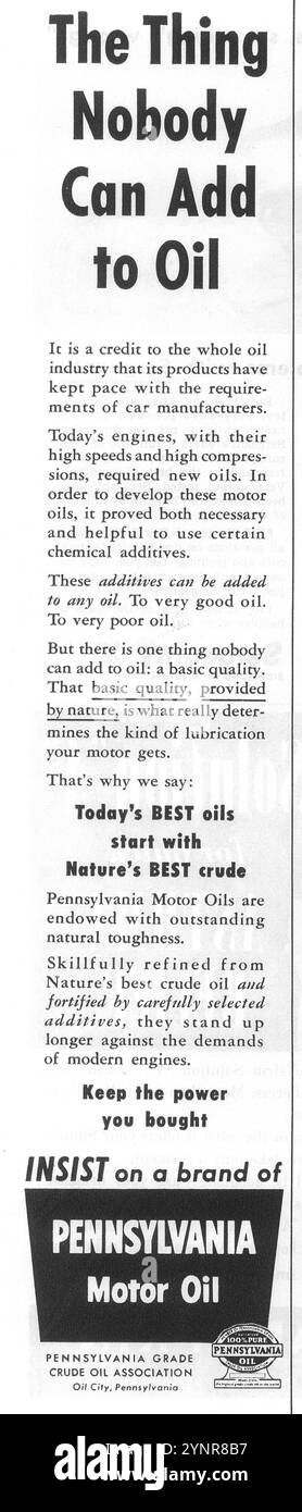 Pennsylvania motor oil hi-res stock photography and images - Alamy