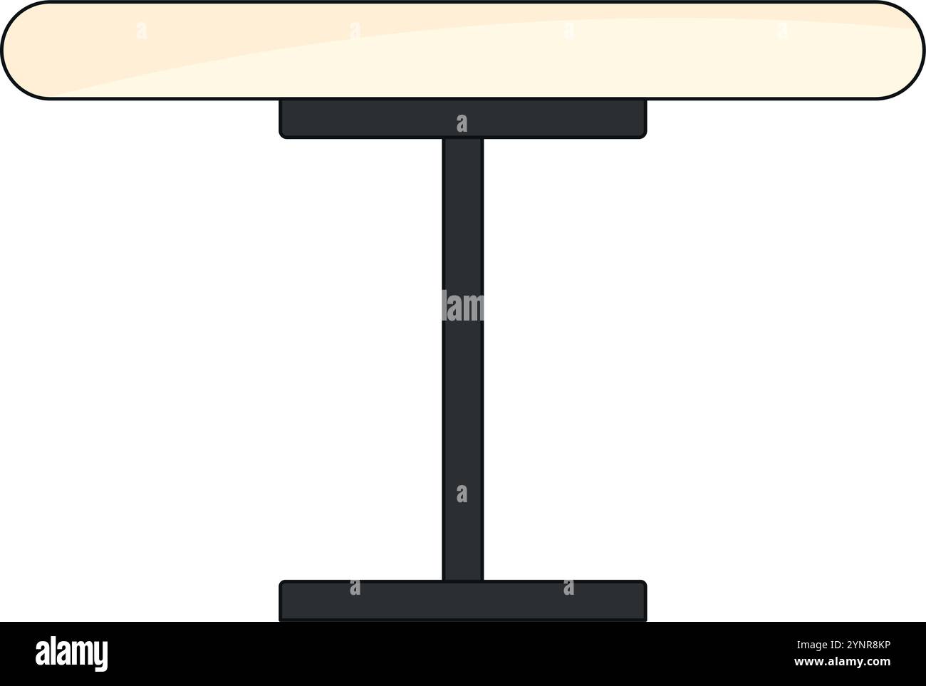 Minimalist table with black pedestal base, Vector Stock Vector Image ...