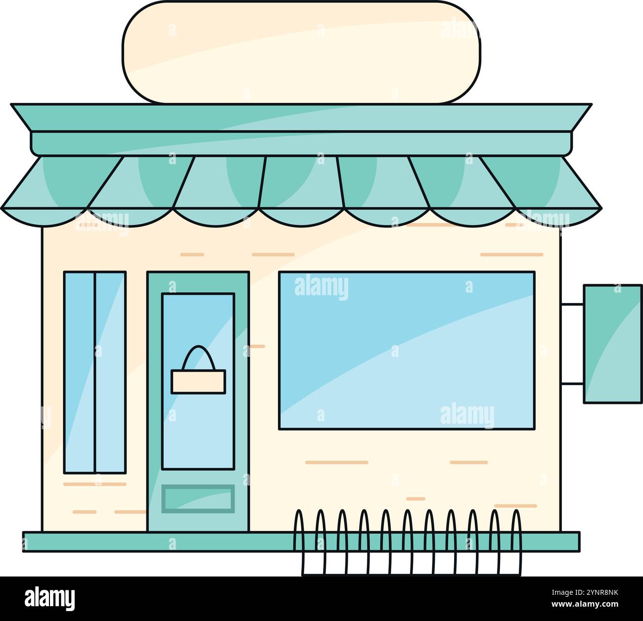 Small storefront with awning and signage, Vector Stock Vector Image ...
