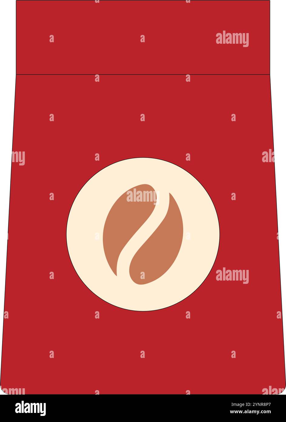 Red coffee bag with bean logo, Vector Stock Vector Image & Art - Alamy