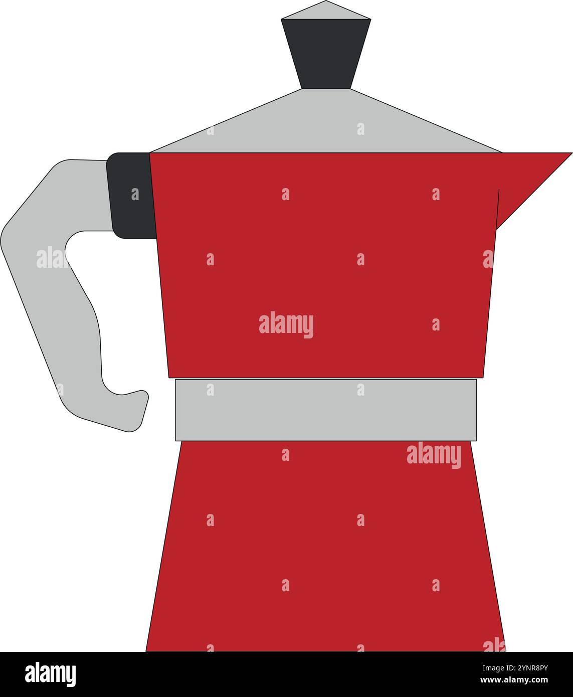 Red moka pot for brewing coffee, Vector Stock Vector Image & Art - Alamy