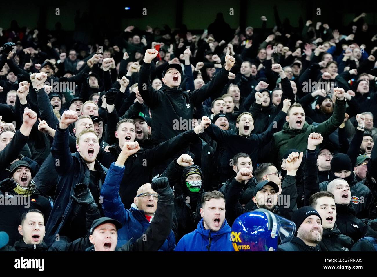 Feyenoord fans celebrate after the UEFA Champions League, league stage ...
