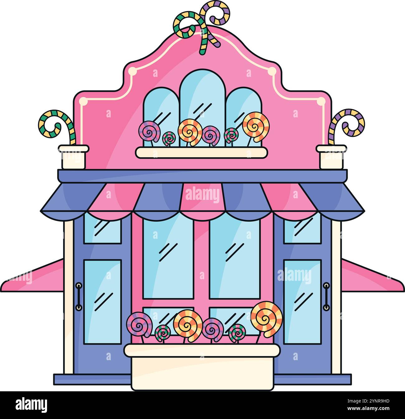 Colorful candy store with lollipop decorations, Vector Stock Vector ...