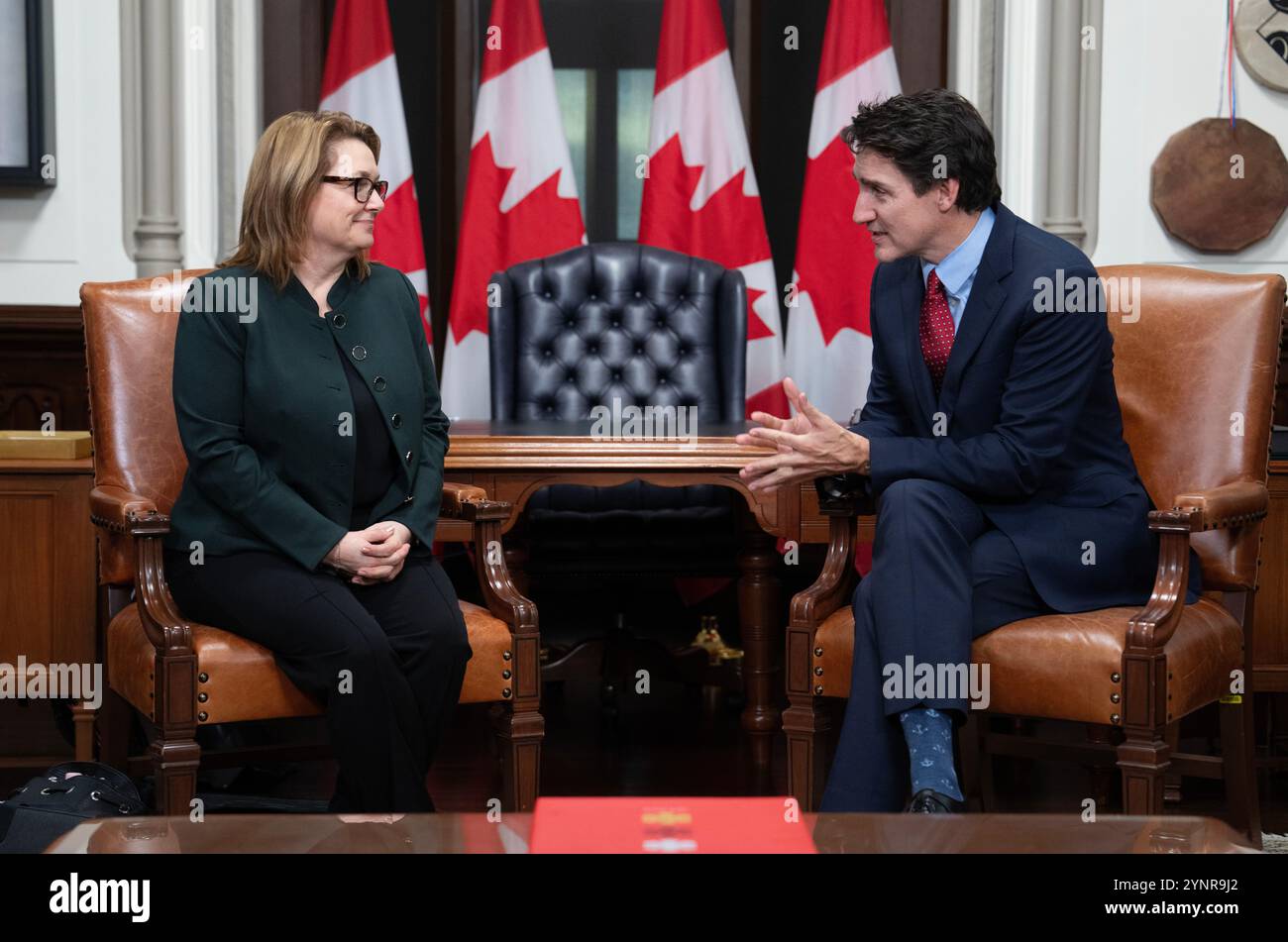 Ottawa, Canada. 26th Nov, 2024. Prime Minister Justin Trudeau meets ...
