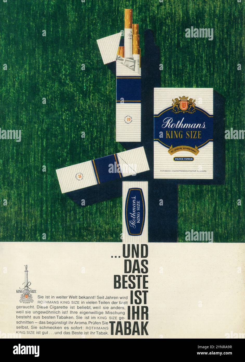 1961 Rothmans cigarette German ad Stock Photo - Alamy
