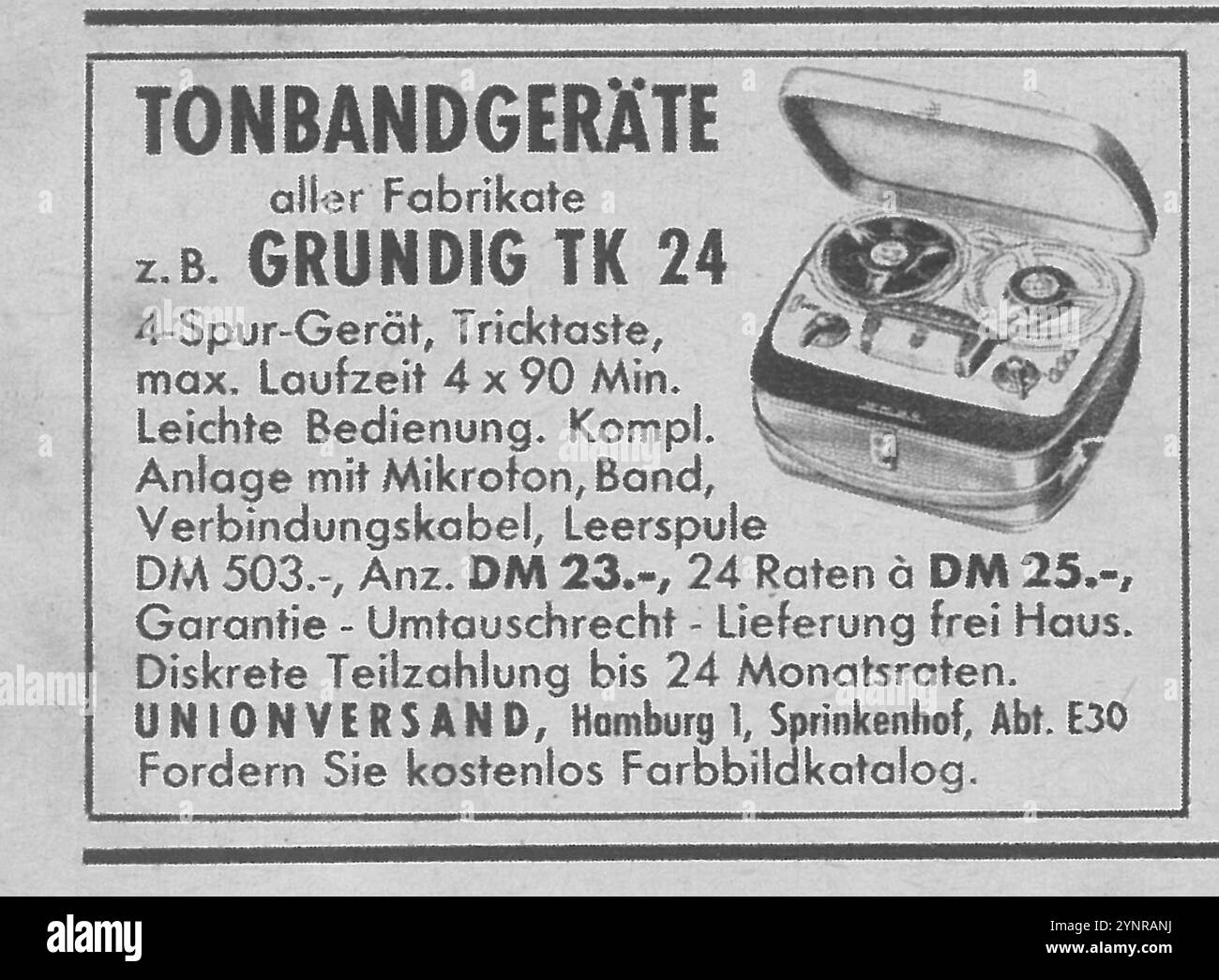 1961 Tape recorder Grundig tk 24 sold at Unionversand shop in Hamburg ...