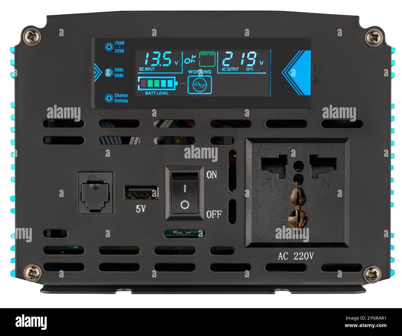 Inverter, voltage boosting device, on white background in insulation ...