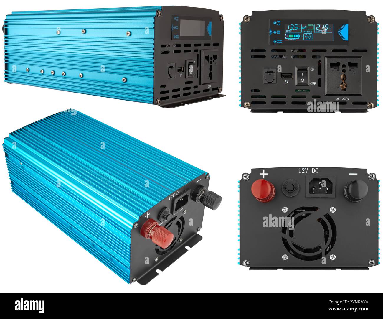 Inverter, voltage boosting device, on white background in insulation ...