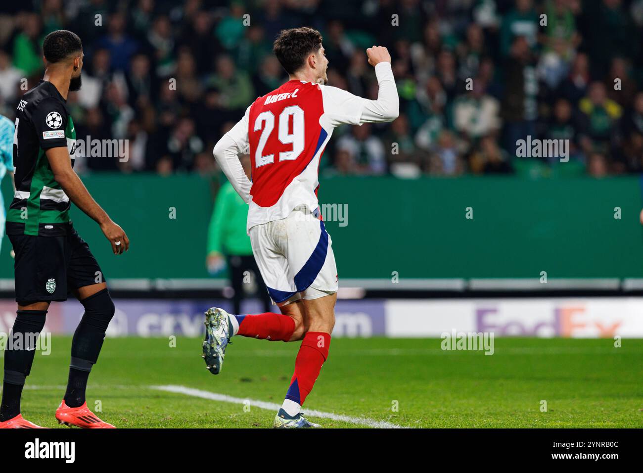 Kai Havertz seen celebrating after scoring goal during UEFA Champions ...