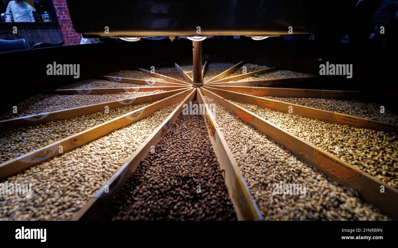 Nuremberg, Germany. 26th Nov, 2024. Different types of malt are ...