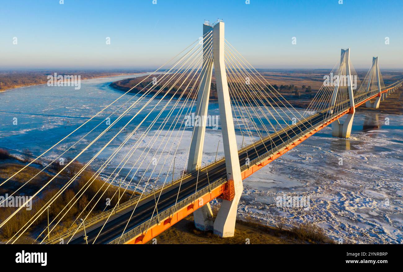 Aerial flight over bridge highway hi-res stock photography and images ...