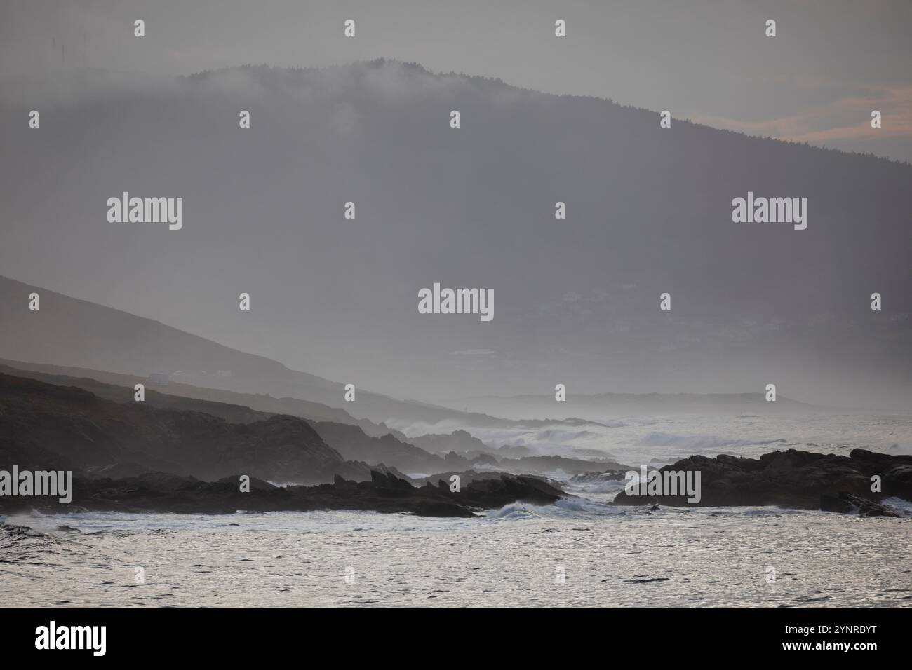 View of the Galician coast from the town of CAion in A Laracha Stock ...