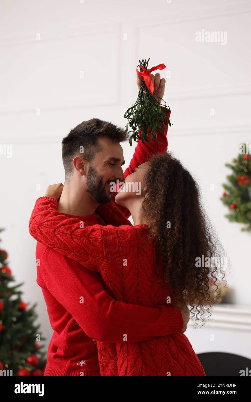 Decorated with mistletoe leaves hi-res stock photography and images - Alamy