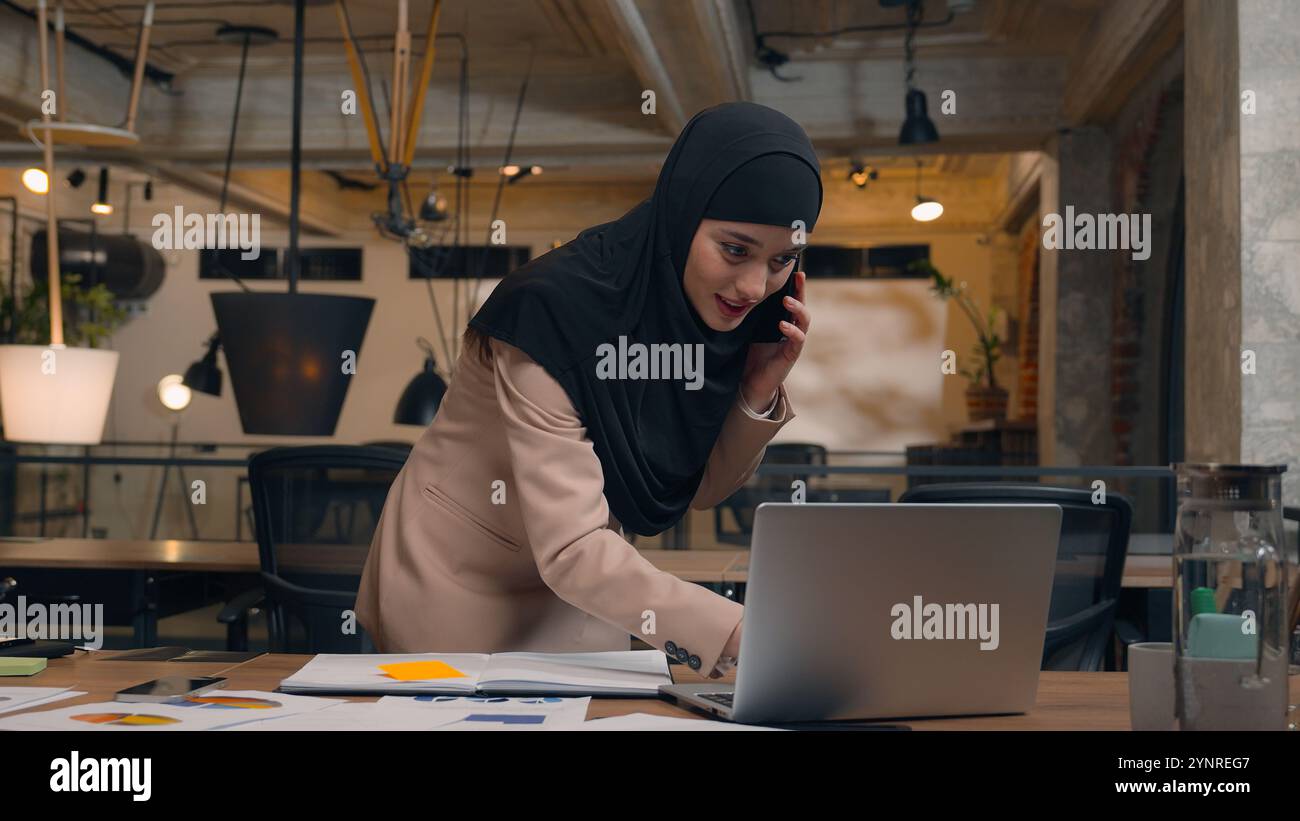 Arabian muslim woman female office lady businesswoman islamic in hijab ...