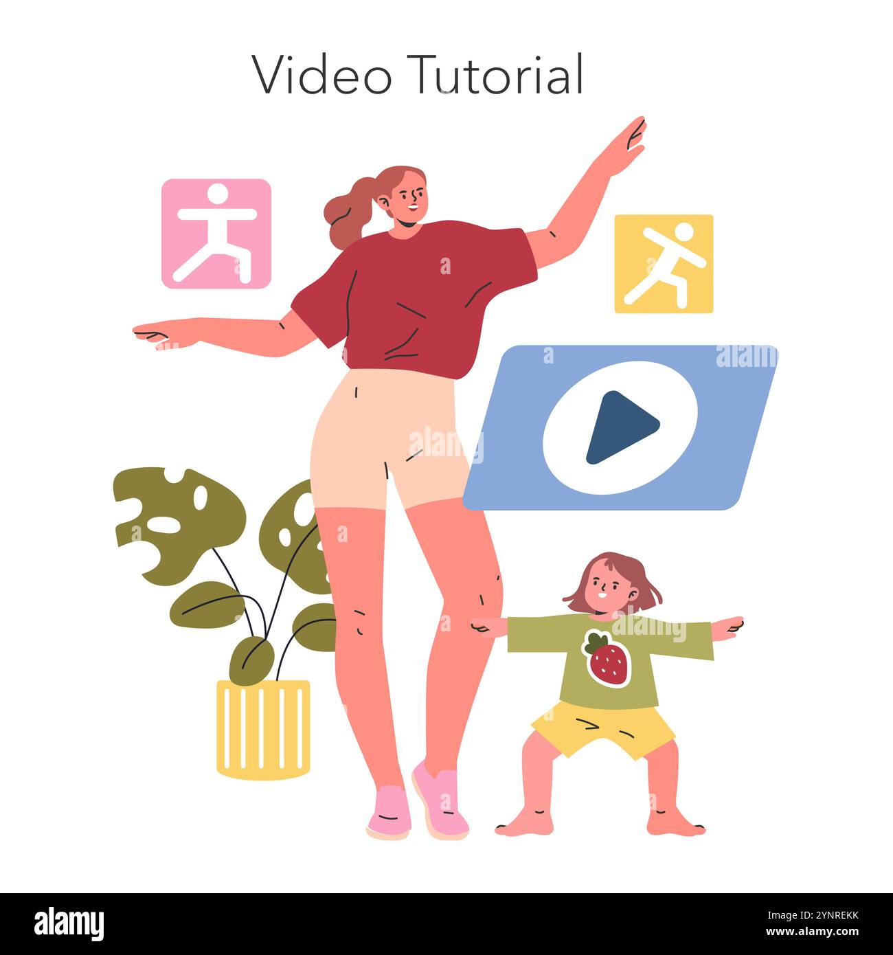 Joyful family watching video Cut Out Stock Images & Pictures - Alamy