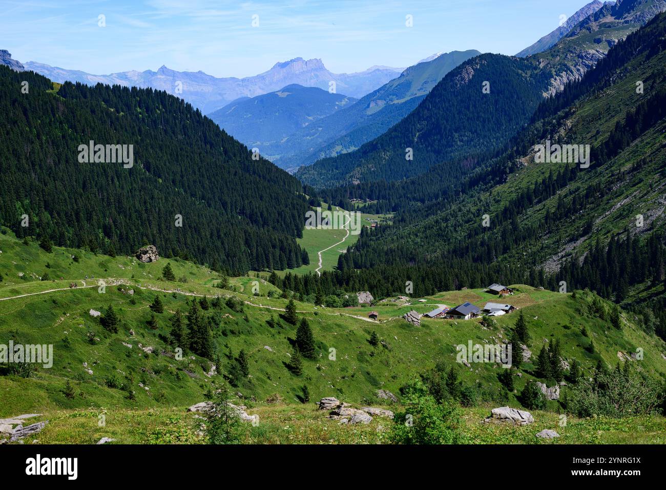 Valley in the French Alps, France Stock Photo - Alamy