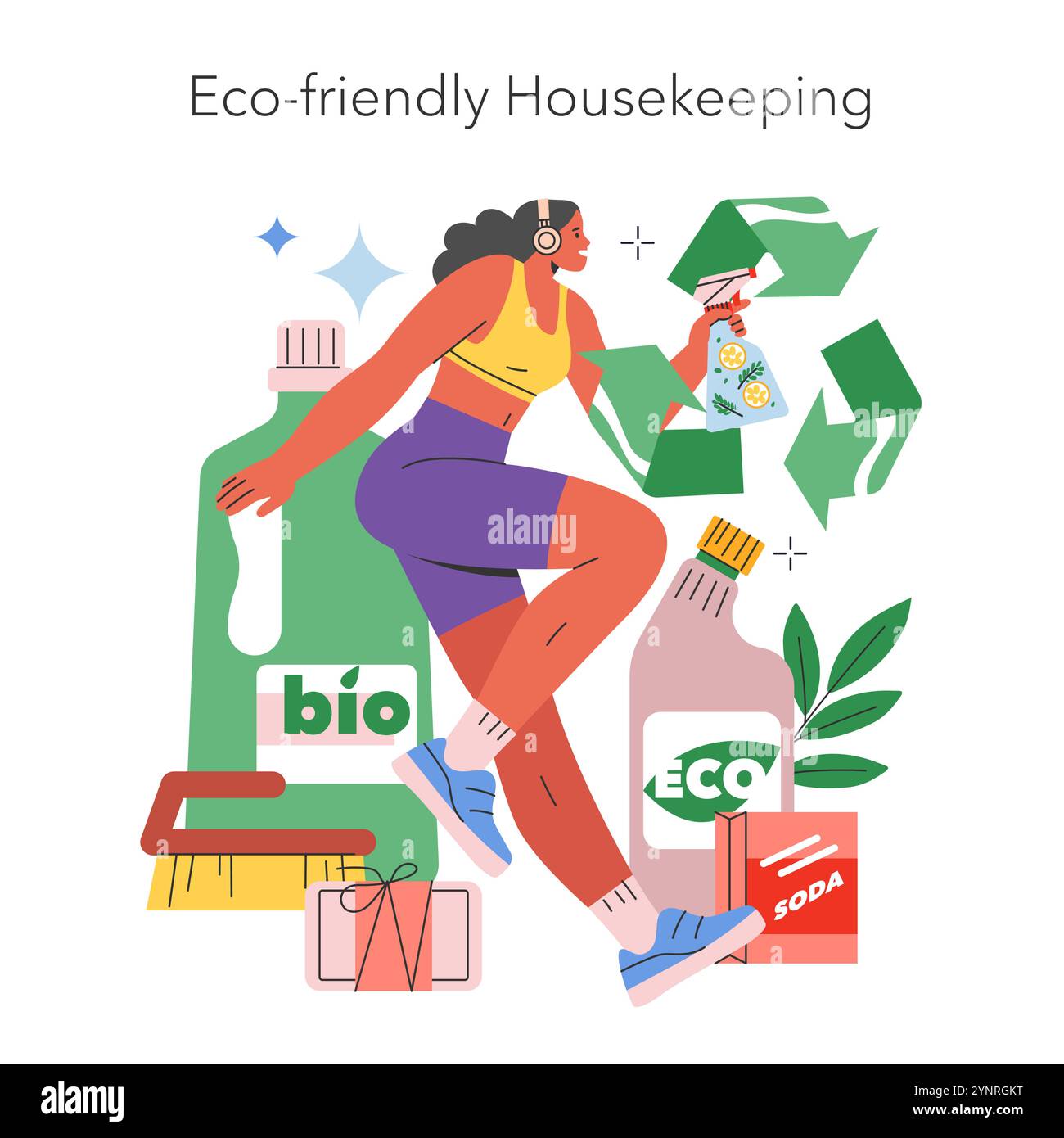 Eco-friendly Housekeeping concept. Woman using natural cleaning ... Eco-friendly Housekeeping concept. Woman using natural cleaning ...