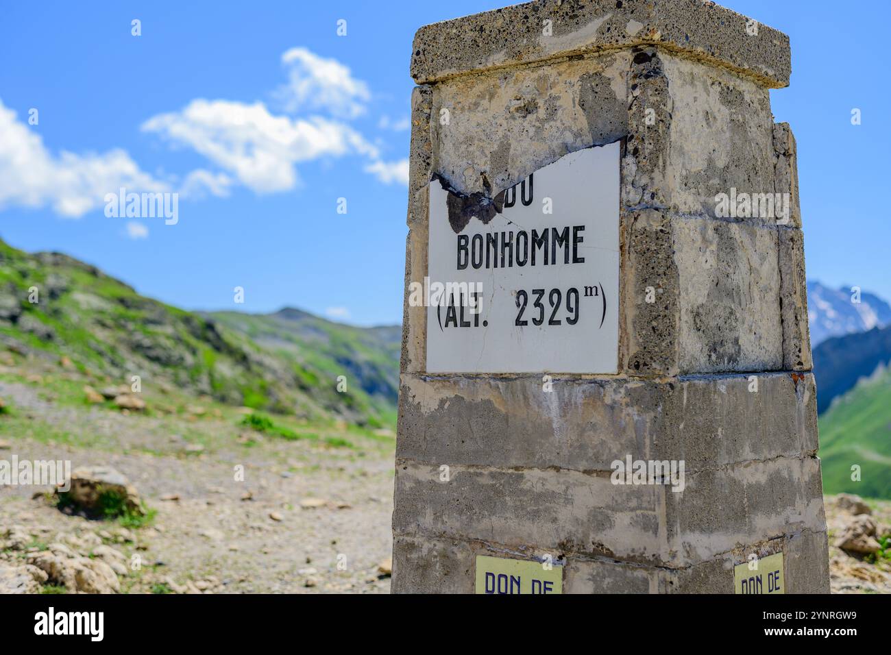 The Col du Bonhomme peak, altitude 2329m above sea level. French Alps ...