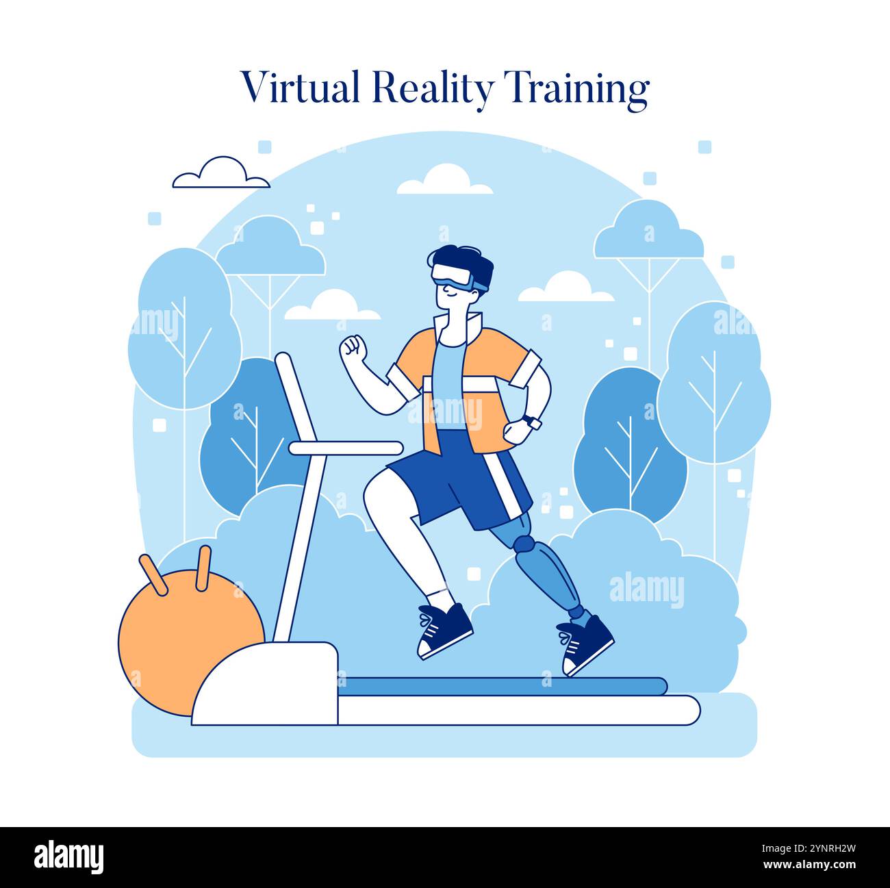 Virtual reality training concept with an athlete using an artificial ...