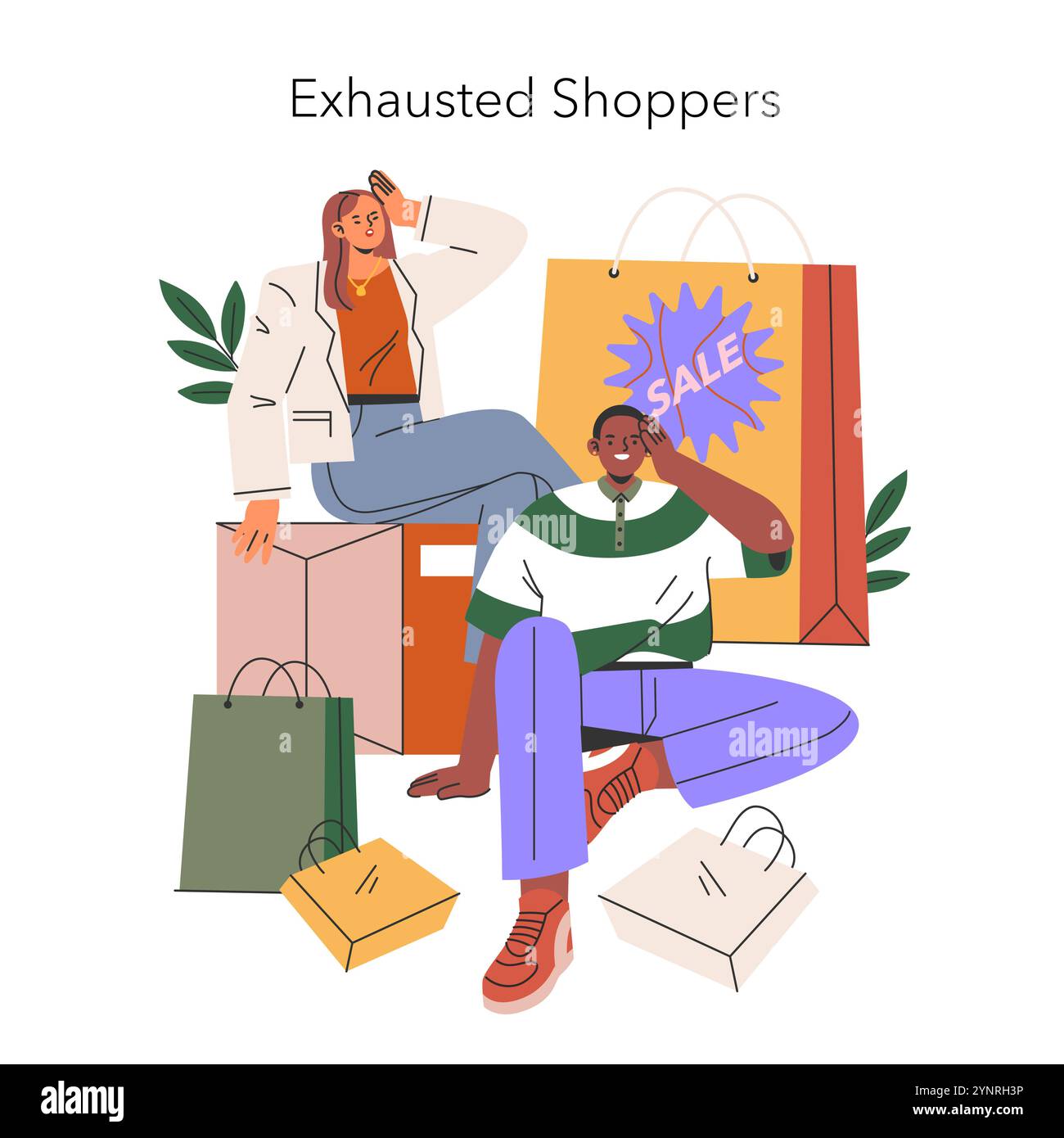 Busy shopper shoppers Stock Vector Images - Alamy